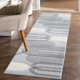 Carpet City Teppich &raquo;BONITO 7157&laquo; rechteckig 11 mm H&ouml;he L&auml;ufer, Flachflor, Hochtief-Muster/ 3D-Effekt, Geo-Muster, Wohnzimmer grau Obermaterial:...