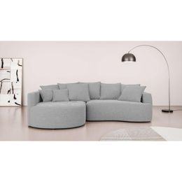 Inosign Ecksofa »Kahekili, Schlafsofa mit Bettkasten, Maße B/T/H: 255/181/90/ cm« L-Form mit Wellenunterfederung, 7 Rückenkissen und 2 Zierkissen...