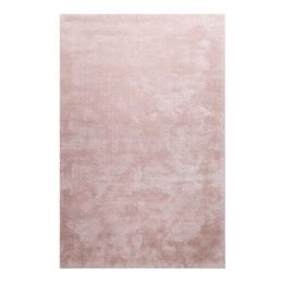 HOMIE LIVING Teppich »Pisa« rund 25 mm Höhe Hochflor, Microfaser, uni, weich, Shaggy, Wohnzimmer, Schlafzimmer creme rosa Obermaterial: 100%...