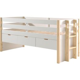 Vipack Hochbett »Magrit, mit 3 geräumingen Schubladen, viel Stauraum, moderne Optik« B/H/T ca. 219, 4x100x97, 8cm, MDF weiß lackiert, Kiefer natur,...