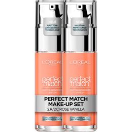 L'ORÉAL PARIS Foundation »Perfect Match Make-Up Doppelpack« mit langanhaltender Formel beige 2.R 2.C Foundation von L'Oréal Paris