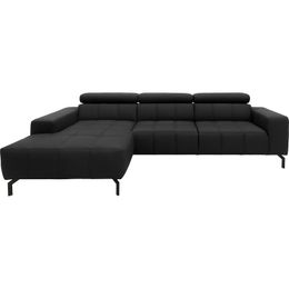 DOMO collection Ecksofa »Cunelli tolle Sitznähte als Designelement, fester Sitzkomfort, L-Form« wahlweise mit 6-fach verstellbarer...