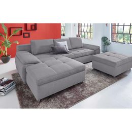 Sit & More SIT&MORE Ecksofa »Labene L-Form« wahlweise mit Bettfunktion und Bettkasten, auch als XXL-Variante grau
