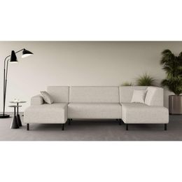 Home Affaire Wohnlandschaft &raquo;ARROS U-Form mit Wellenunterfederung, Ma&szlig;e B/T/H: 300/163/81 cm&laquo; incl. Zierkissen, mit Recamiere links/rechts bestellbar,