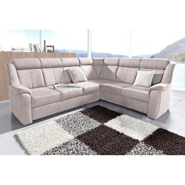Sit & More sit&more Ecksofa &raquo;Basel L-Form&laquo; wahlweise mit Relaxfunktion beige Altara Nubuck , Luxus-Microfaser (100% Polyester;PRIMABELLE -Microfaser, Luxus-