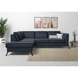 Sit & More SIT&MORE Ecksofa »Olsen L-Form« inklusive Sitztiefenverstellung, wahlweise mit Bettfunktion, 15cm hoch navy