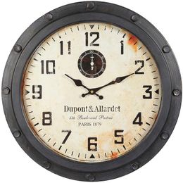 AMBIENTE HAUS Wanduhr &raquo;Loft Wanduhr aus metall 47cm&laquo; schwarz