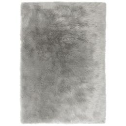 FLAIR RUGS Hochflor-Teppich &raquo;Sheepskin&laquo; rechteckig 6 mm H&ouml;he weich, Kunstfell, Fellteppich grau Obermaterial: 100% Kunststoff B : 180 cm 1 Stk.