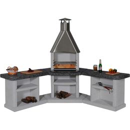 Wellfire Grillkamin »Ardea« BxTxH: 188x73x192 cm weiß/grau/schwarz
