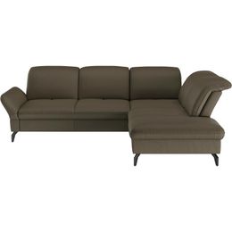 Sit & More SIT&MORE Ecksofa »Leandro L-Form« Wahlweise mit Bett-, Kopfteil - und Armlehnfunktion, sowie Stauraum oliv