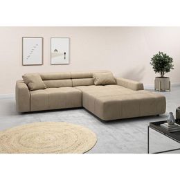 3C Candy Ecksofa &raquo;Denver auch mit Cord- und Easy care-Bezug, Kopfteilverstellung L-Form&laquo; wahlweise. mit motorischer Sitztiefenverstellung beige 95% 