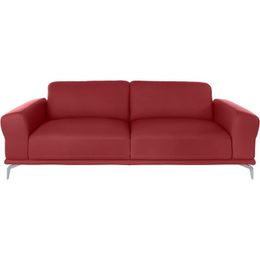 W.Schillig 2,5-Sitzer &raquo;montanaa&laquo; mit Metallf&uuml;&szlig;en in Silber matt, Breite 232 cm rot