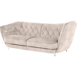 LEONIQUE Big-Sofa »Retro« stylischer Hochlehner sabbia