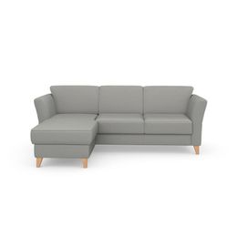 Sit & More SIT&MORE Ecksofa »Visby L-Form« Wahlweise mit Bettfunktion und Bettkasten, frei im Raum stellbar silber
