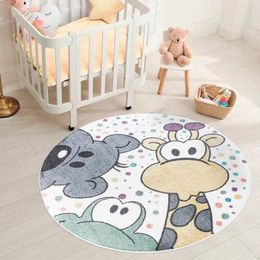 Carpet City Kinderteppich »ANIME913« rund 11 mm Höhe Kinderzimmer Teppich Modern mit lustigen Cartoon-Figuren, Multi mehrfarbig Obermaterial: 100%...