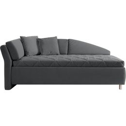 Alina Schlafsofa Bettkasten, Zierkissen-Set aus: 2 Stk. 40x40cm, 1 Stk. 30x30cm dunkelgrau TSV 39