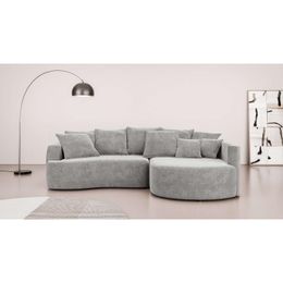 Inosign Ecksofa »Kahekili, Schlafsofa mit Bettkasten, Maße B/T/H: 255/181/90/ cm« L-Form mit Wellenunterfederung, 7 Rückenkissen und 2 Zierkissen...