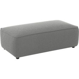 W.Schillig Hocker &raquo;around-the-block&laquo; mit eleganter Biese grau ROHLEDER Jacquard-Flachgewebe Q2 O10 (60% Polyacryl, 40% Polyester)