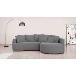 Inosign Ecksofa »Kahekili, Schlafsofa mit Bettkasten, Maße B/T/H: 255/181/90/ cm« L-Form mit Wellenunterfederung, 7 Rückenkissen und 2 Zierkissen...