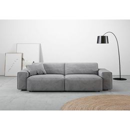 Andas Big-Sofa »Glimminge auch in Breitcord, Feincord + Easy care-Bezug, « besondere Kedernähte Zierkissen grey 0