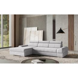 Sit & More SIT&MORE Ecksofa »Broadway L-Form« inklusive Kopfteilverstellung, wahlweise mit Bettfunktion silver