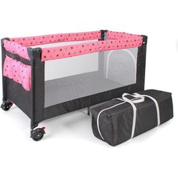 CHIC 4 BABY CHIC4BABY Baby-Reisebett »Luxus, Sternchen grau« schwarz/pink