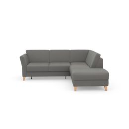 Sit & More SIT&MORE Ecksofa »Visby L-Form« Wahlweise mit Bettfunktion und Stauraum, frei im Raum stellbar grau