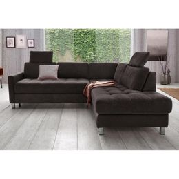 Sit & More SIT&MORE Ecksofa »Pablo L-Form« wahlweise mit Bettfunktion schwarz