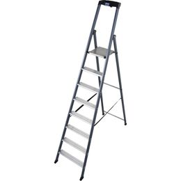 Krause Stehleiter &raquo;SePro S&laquo; Alu eloxiert, 1x8 Stufen, Arbeitsh&ouml;he ca. 370 cm anthrazit B/H/L: 55 cm x 13 cm x 255 cm