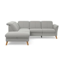 Sit & More SIT&MORE Ecksofa »Romero L-Form« wahlweise mit oder ohne TV-Funktion, Bettfunktion, Bettkasten silber