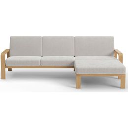 Sit & More SIT&MORE Ecksofa »Kolding L-Form« Armlehnen aus Buchenholz in natur, verschiedene Bezüge und Farben beige
