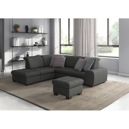 Sit & More sit&more Ecksofa &raquo;Luxor L-Form&laquo; wahlweise mit Bettfunktion, Stauraum und Kopfteilverstellung grau Luxus-Microfaser ALTARA NUBUCK (100% Polyester);Soft