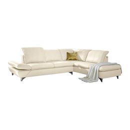 W.Schillig Ecksofa &raquo;taoo, elegant und zeitlos, bequem, L-Form&laquo; mit Sitziefenverstellung & Kopfteilverstellung beige Longlife Xtra-Leder Z73: 