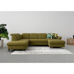 Sit & More SIT&MORE Wohnlandschaft »Maggiore U-Form« wahlweise mit Kopfteilverstellung, Bettfunktion und Stauraum olive