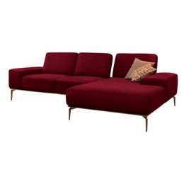 W.Schillig Ecksofa »run, Designsofa mit tollem Sitzkomfort, bequem, L-Form« mit Holzsockel, Füße in Bronze pulverbeschichtet, Breite 279 cm merlot W82