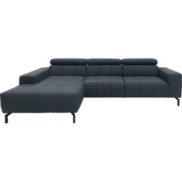 DOMO collection Ecksofa &raquo;Cunelli tolle Sitzn&auml;hte als Designelement, fester Sitzkomfort, L-Form&laquo; wahlweise mit 6-fach verstellbarer Kopfteilverstellung