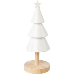 CREATIV DECO Dekobaum &raquo;Weihnachtsdeko&laquo; aus Keramik und Holz wei&szlig;