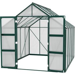 Vitavia Gew&auml;chshaus &raquo;Domus 8300&laquo; mit Doppelschwingt&uuml;ren und bodentiefer T&uuml;rschwelle, 6 mm Hohlkammer smaragdgr&uuml;n