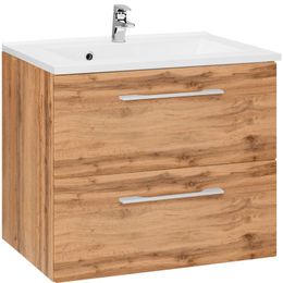 Welltime Waschbeckenunterschrank &raquo;Soria&laquo; Badm&ouml;bel, Waschtisch inkl. Waschbecken, Breite 60 cm braun