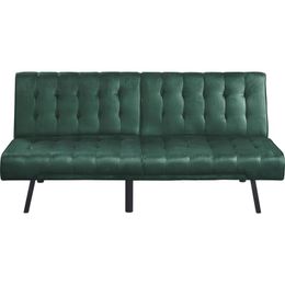 ATLANTIC HOME COLLECTION 2-Sitzer »Pierre« Schlafsofa, mit 3-stufiger Rasterfunktion, mit Wellenunterfederung Grün