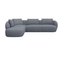 FLEXLUX Ecksofa »Torino, rund, L-Form, Sofa-Ecke mit Ottomane« Modernes, organisches Sofa-Design, Kaltschaum, Wellenunterfederung Navy Blue