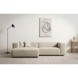 Andas Ecksofa »BAKELS, L-Form in Cord oder Boucle-Stoff, moderne Couch« wahlweise Recamiere rechts/links, bequemer Sitzkomfort hellbraun