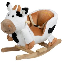 BABYGO Schaukeltier »Rocker Cow« mit Kufen und Griffen aus Birkenholz; Made in Europe braun/weiß/schwarz