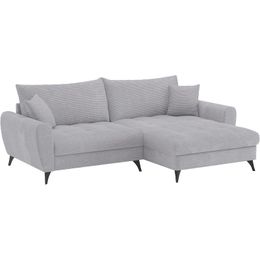 Ecksofa &raquo;Blackburn II, L-Form&laquo; Mit Kaltschaumpolsterung bis 140 kg belastbar grau Stripes (92% Polyester / 8% Nylon)