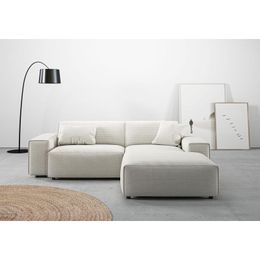 Andas Ecksofa »Glimminge L-Form auch in Breitcord, Feincord + Easy care-Bezug, « Breite 234, Zierkissen silber