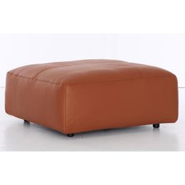 Musterring Hocker &raquo;LUCIA&laquo; braun Flachgewebe VALMONT (60% Baumwolle/40% Leinen);Leder PURO, pigmentiertes Leder;Microfaser CRONA (100% Polyester);Flachgewebe 