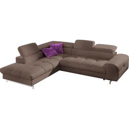 COTTA Ecksofa &raquo;Chef L-Form&laquo; mit Kopfteilverstellung, edle Metallkufen, wahlweise mit Bettfunktion braun Luxus-Microfaser (100% Polyester);Kunstleder 