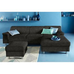 Inosign Ecksofa »Jamie, modern und elegant, Fußhöhe 9cm, L-Form, « wahlweise mit Bettfunktion schwarz