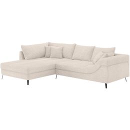 Ecksofa &raquo;Portofino, L-Form&laquo; Mit Kaltschaumpolsterung, bis 140 kg belastbar beige Stripes (92% Polyester / 8% Nylon)