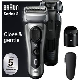 Braun Elektrorasierer »Series 8 8567cc« 5-Stufen-Reinigungs- und Ladestation ProTrimmer silberfarben Mit 5 Jahren Herstellergarantie (Nach...